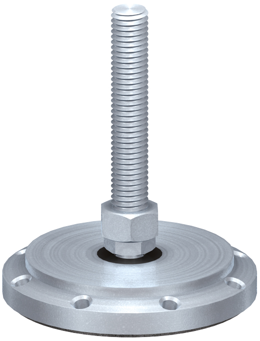 Justerbar fot Ø 136 med antivibrasjon og festehull | Rollco